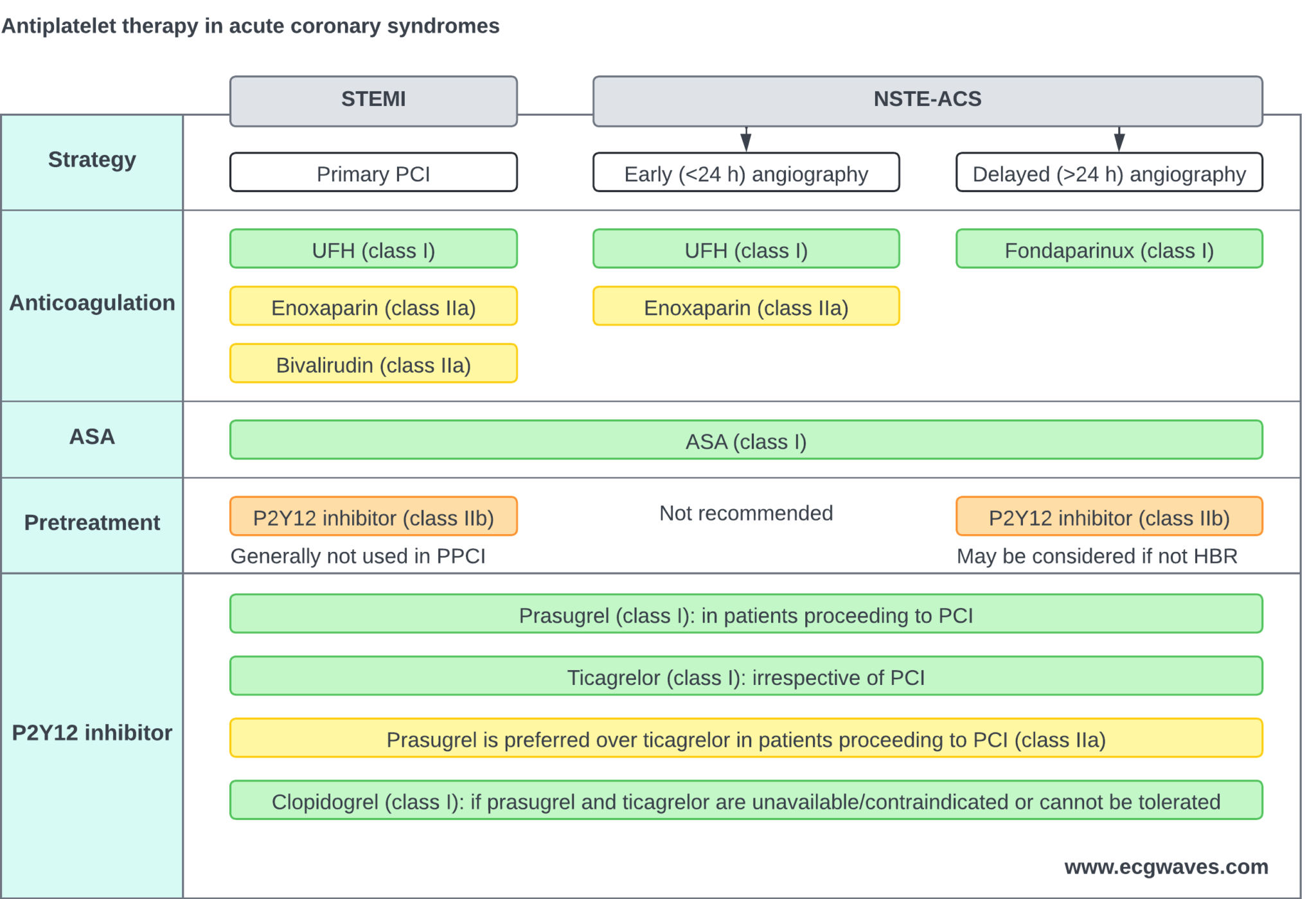 Antiplatelet therapy and anticoagulants in STEMI, NSTEMI and unstable ...